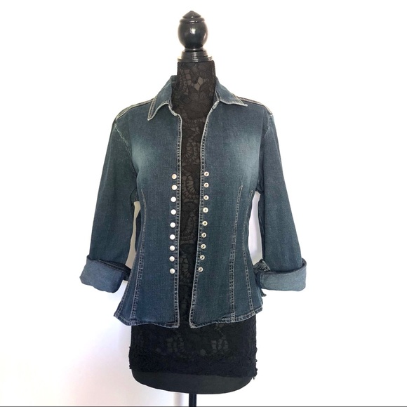 Jackets & Coats | Snap Front Denim Shirt Jacket | Poshmark